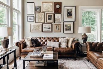 brown sofa styling
